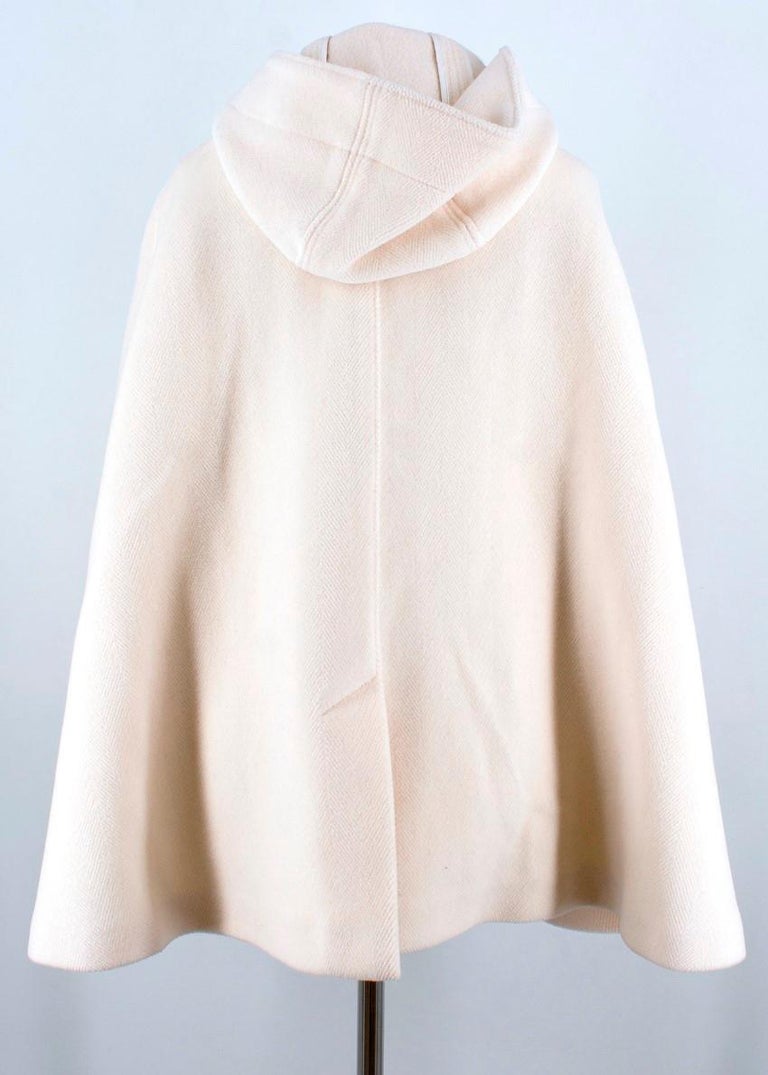 Burberry Cream Wool Hooded Cape Coat US 0-2 at 1stDibs | burberry cape ...