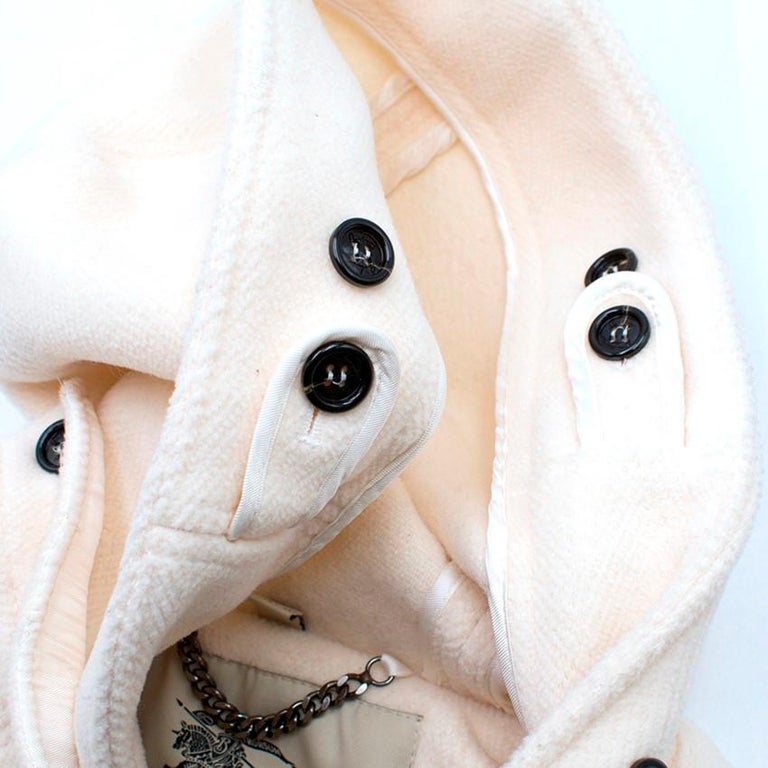 Burberry Cream Wool Hooded Cape Coat US 0-2 at 1stDibs | burberry cape ...