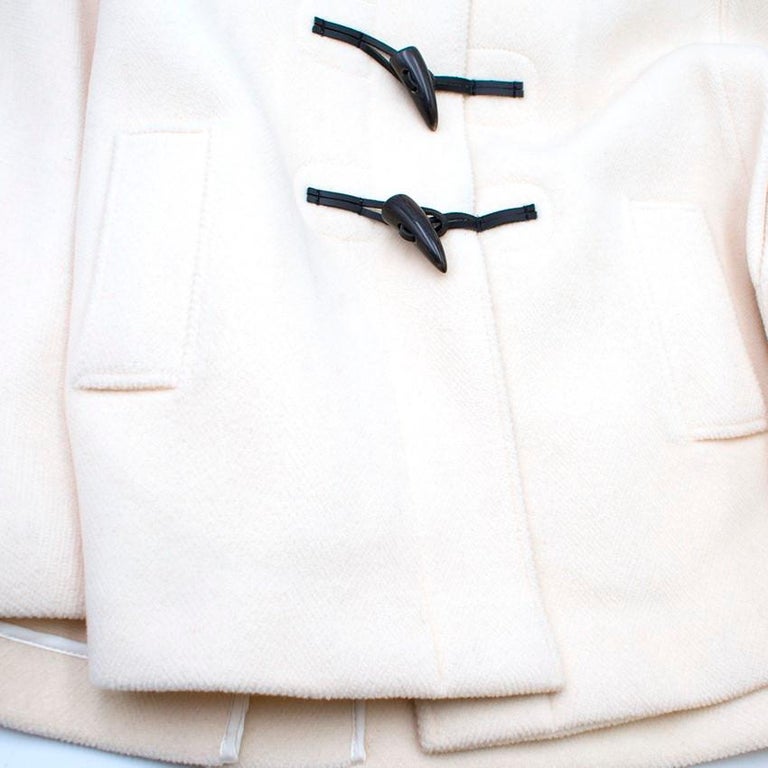 Burberry Cream Wool Hooded Cape Coat US 0-2 at 1stDibs | burberry cape ...