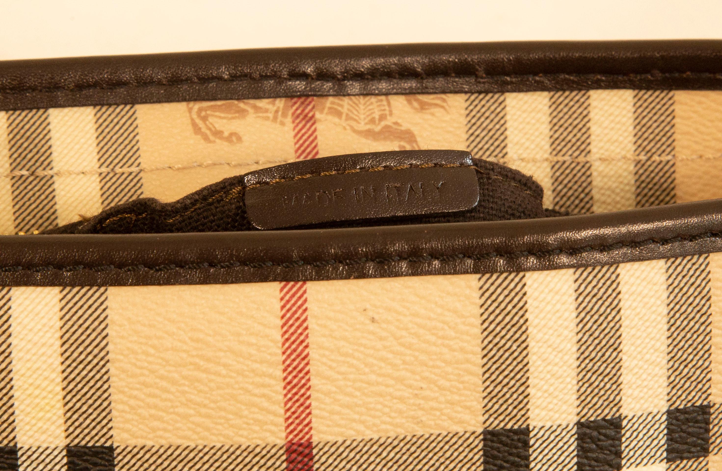 Burberry crossbody Bag in Vinyl Coated Canvas with the Burberry Check ...