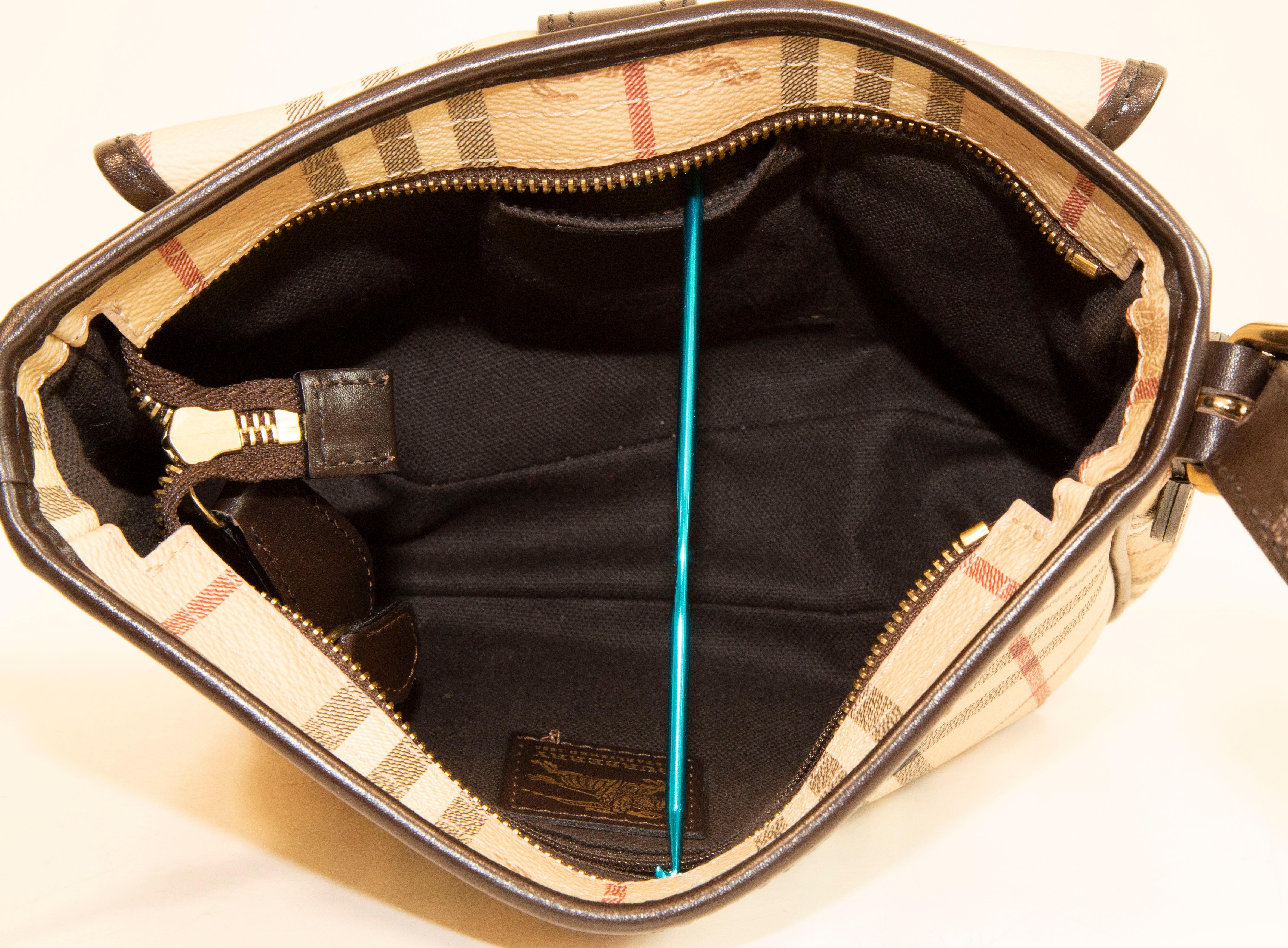 Burberry crossbody Bag in Vinyl Coated Canvas with the Burberry Check ...