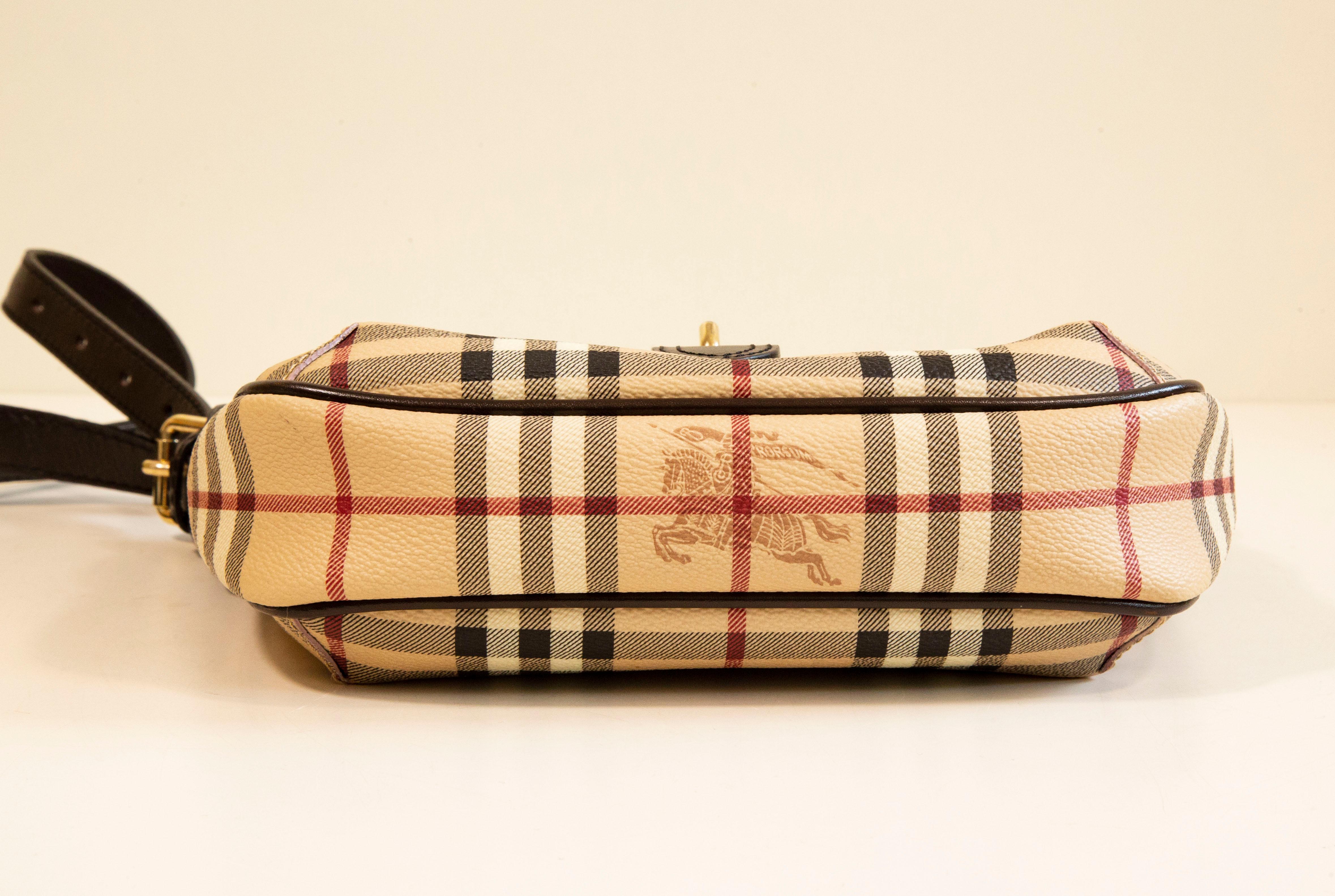 Burberry crossbody Bag in Vinyl Coated Canvas with the Burberry Check ...