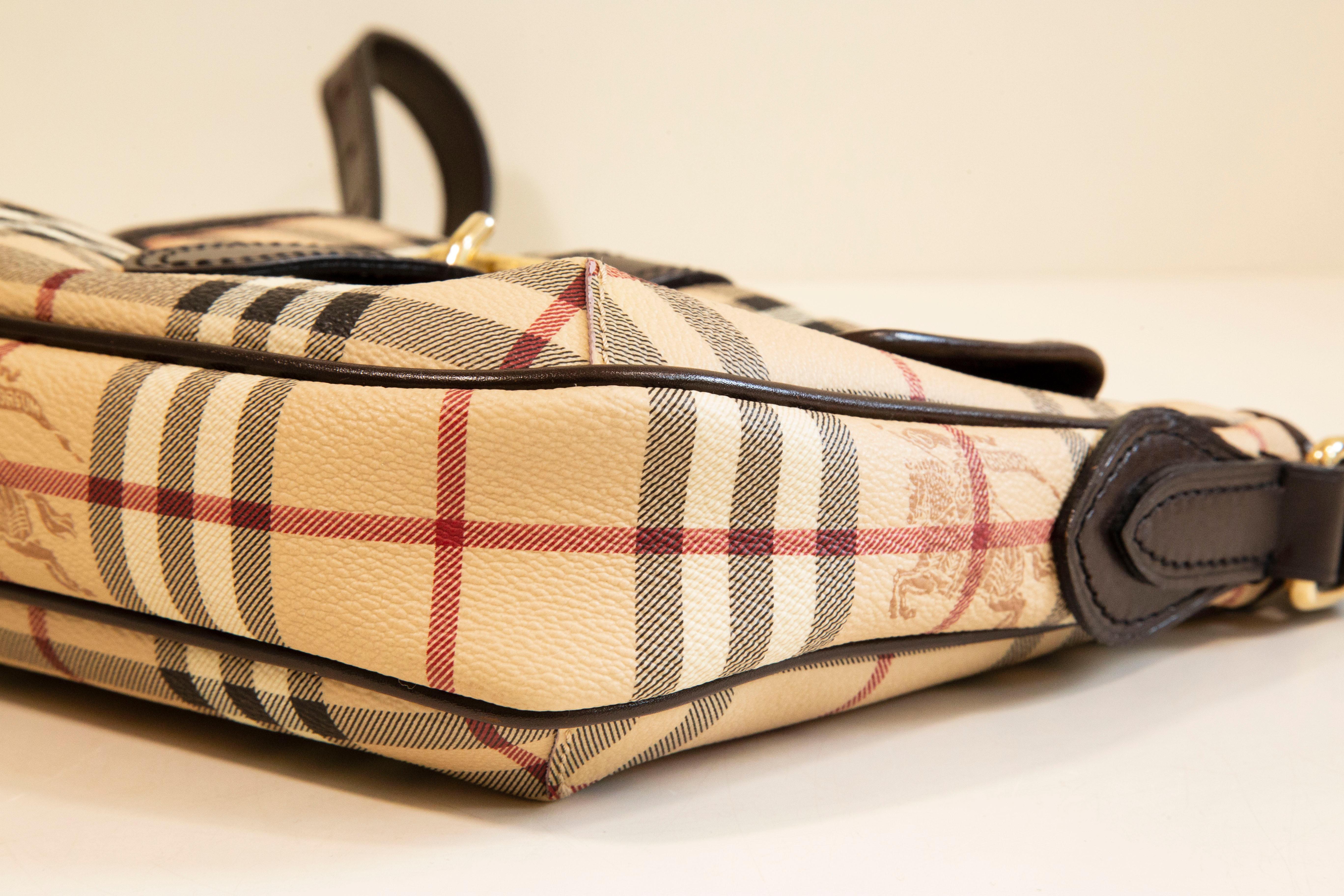 Burberry crossbody Bag in Vinyl Coated Canvas with the Burberry Check ...