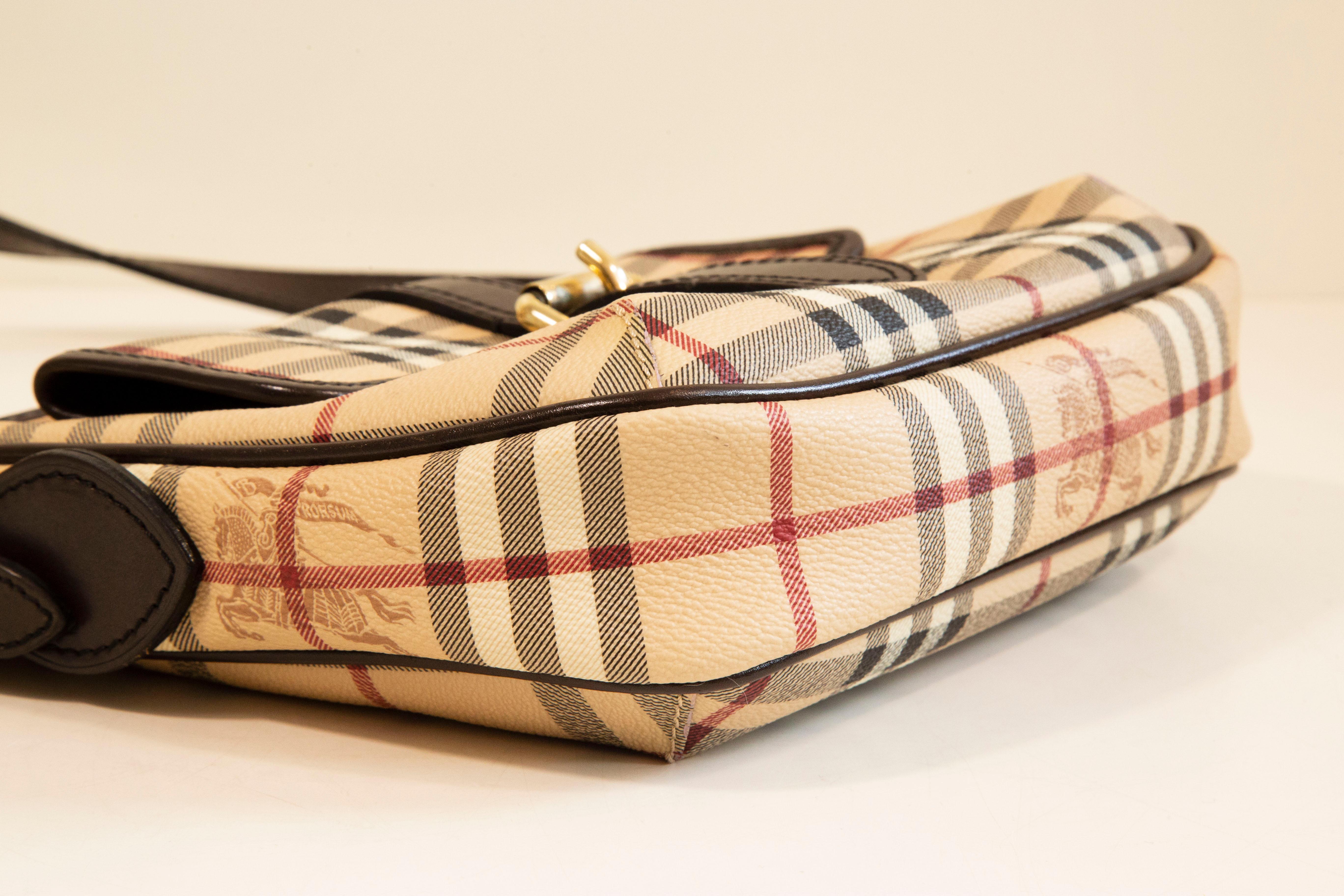 Burberry crossbody Bag in Vinyl Coated Canvas with the Burberry Check ...