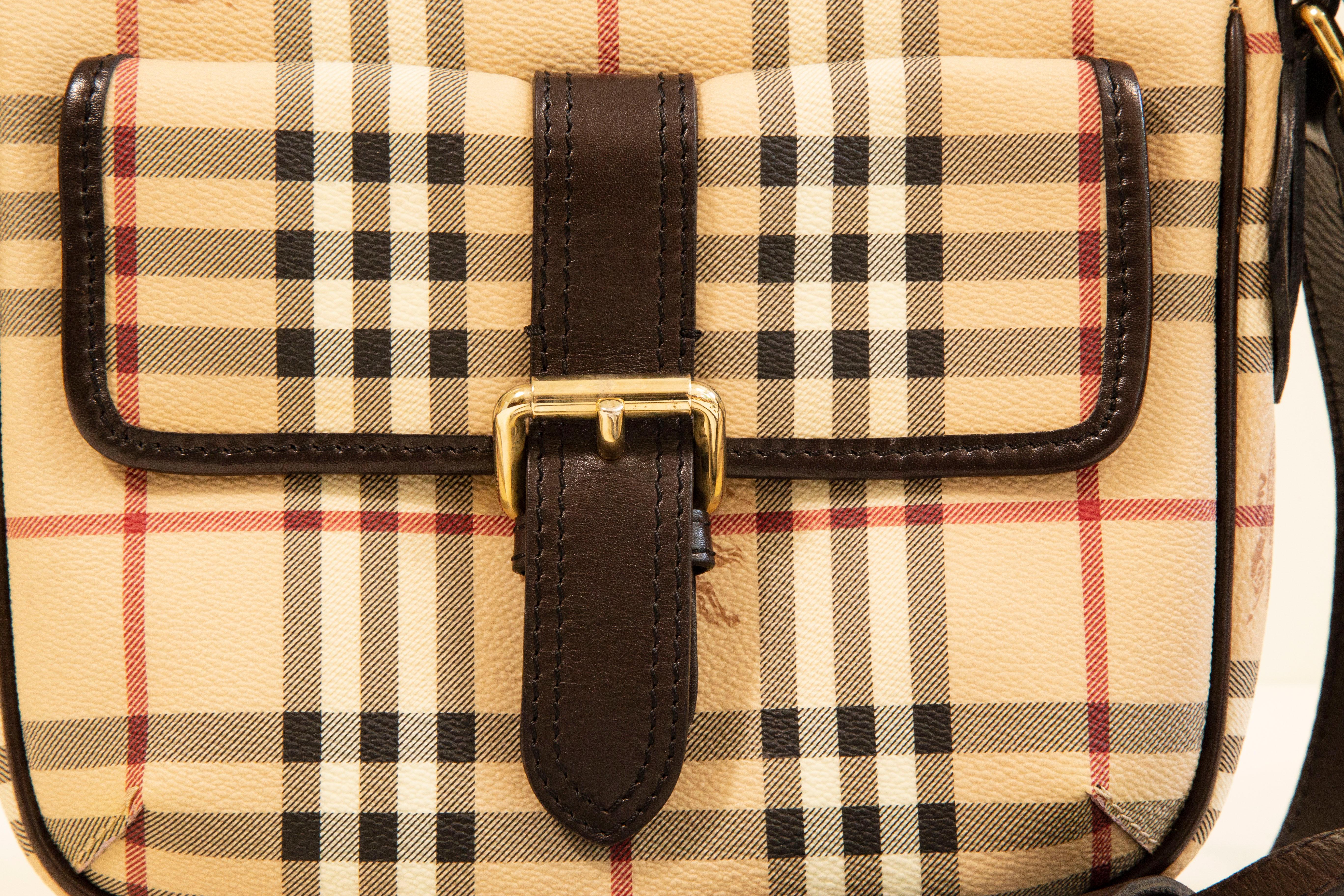 Burberry crossbody Bag in Vinyl Coated Canvas with the Burberry Check ...