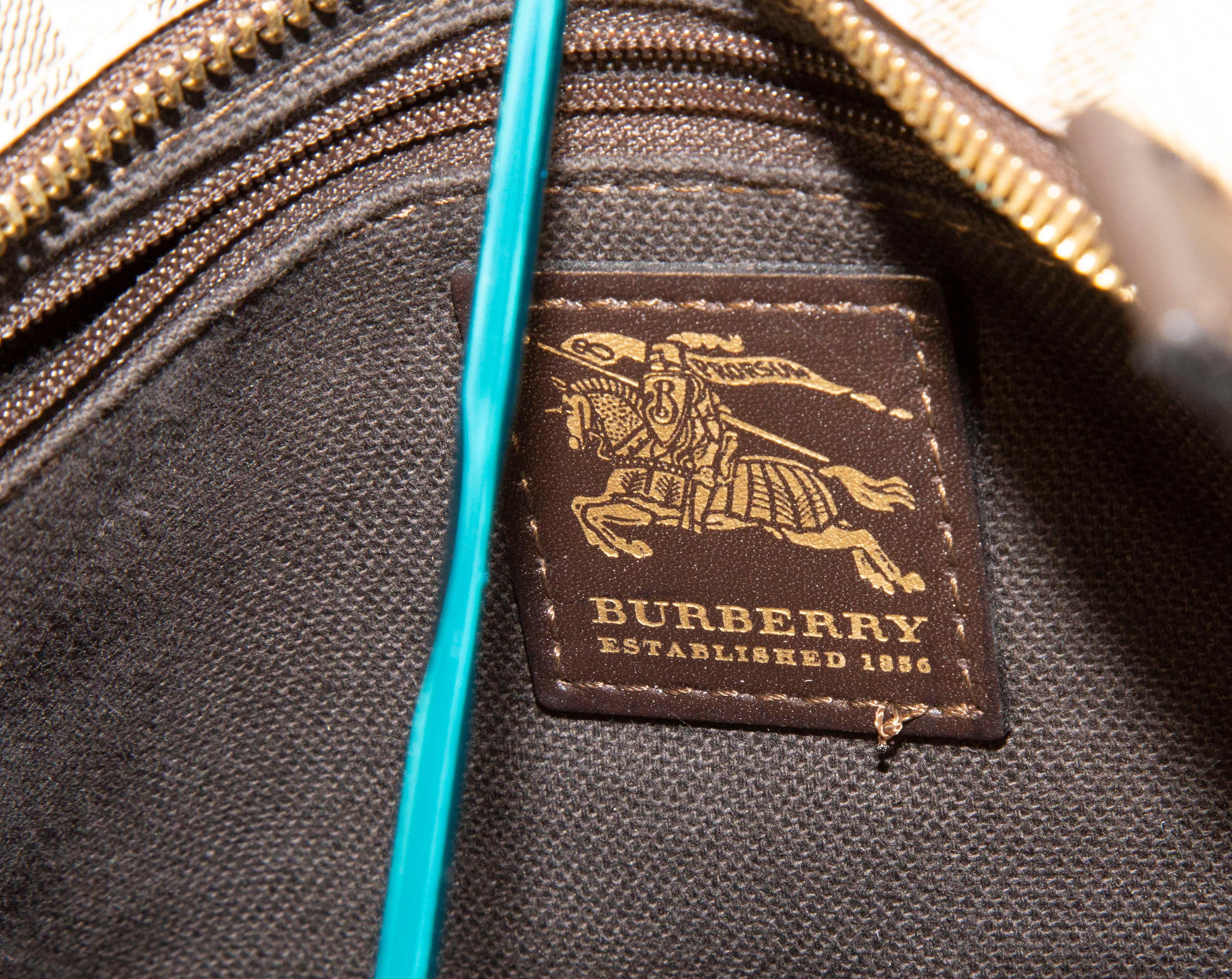 Burberry crossbody Bag in Vinyl Coated Canvas with the Burberry Check ...
