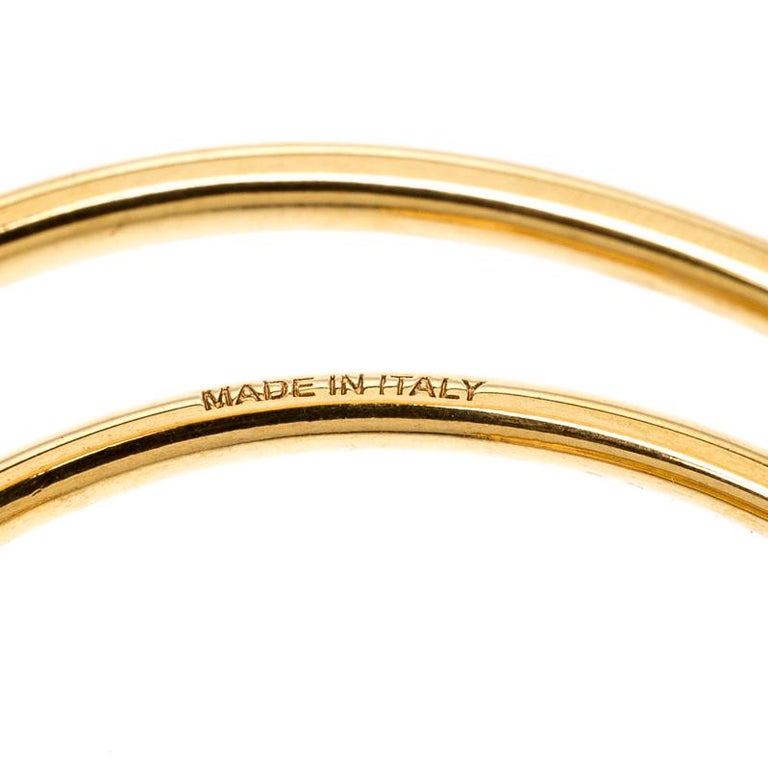 Burberry Daisy Crystal Gold Tone Open Cuff Bracelet For Sale at 1stDibs