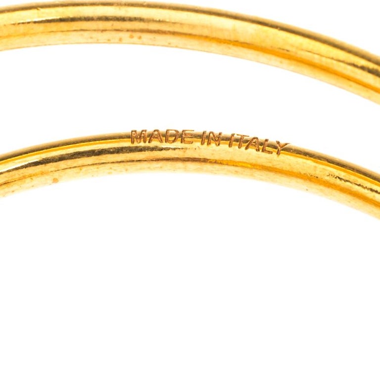 Burberry Daisy Crystal Gold Tone Open Cuff Bracelet For Sale at 1stDibs