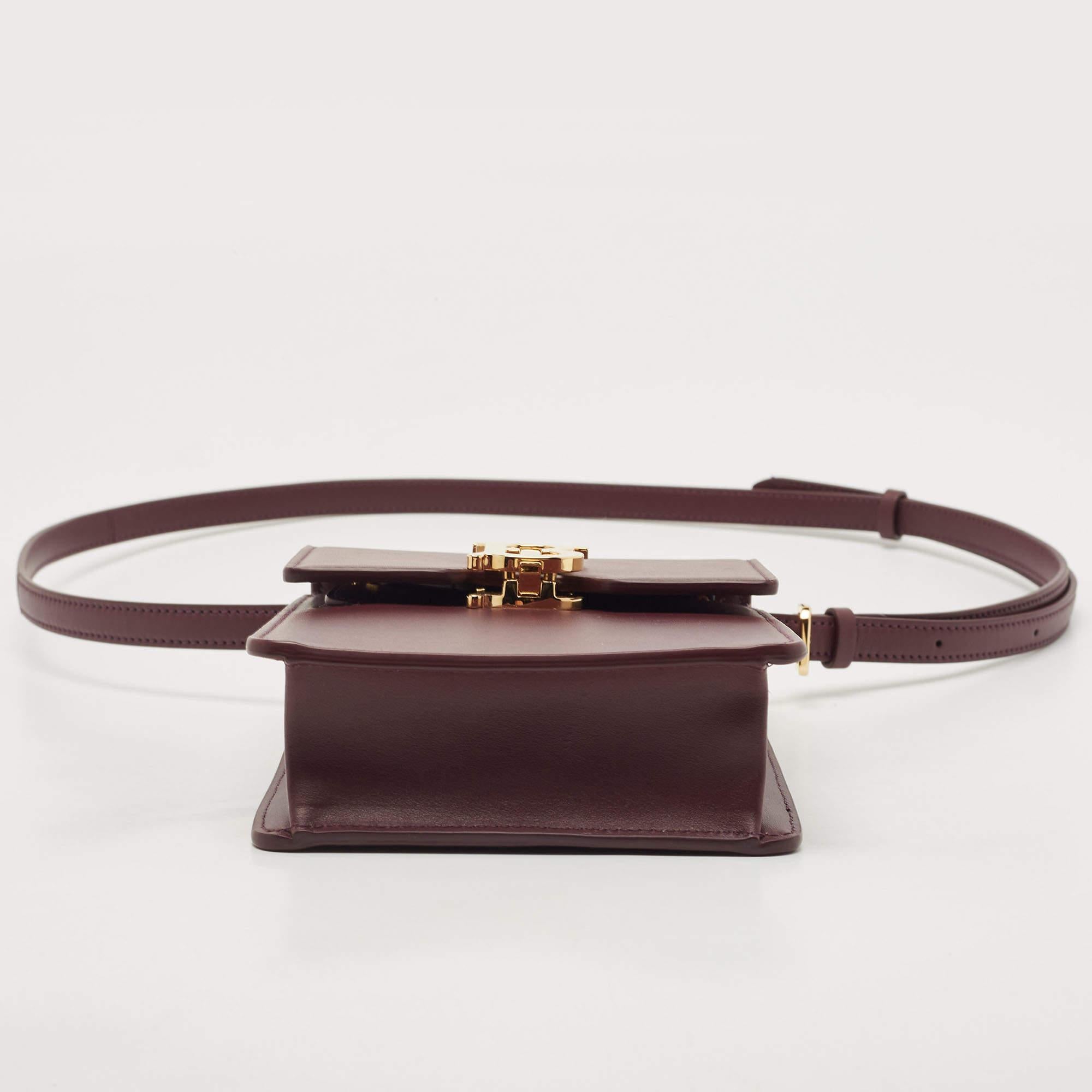 Burberry Deep Maroon Leather Robin Crossbody Bag For Sale at 1stDibs