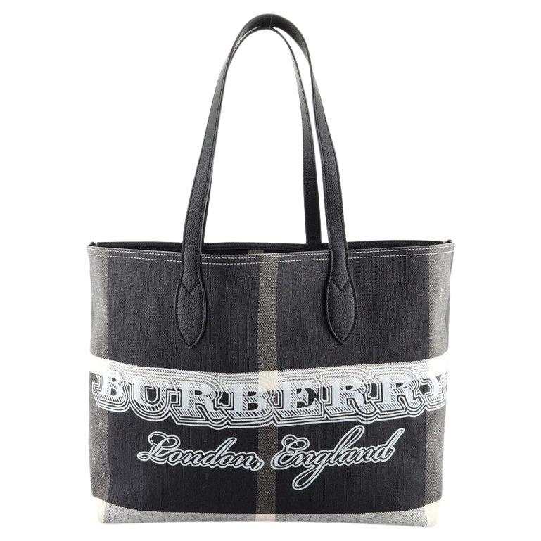 Burberry Welburn Black House Check Tote Handbag at 1stDibs