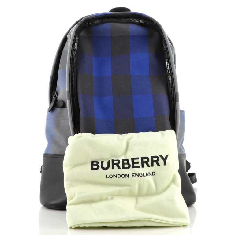 Burberry Front Pocket Backpack Check Canvas Large For Sale at 1stDibs