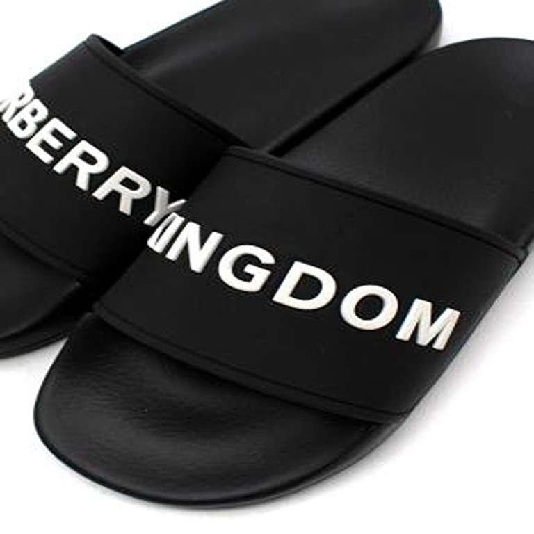 Burberry Furley Logo-Embossed Rubber Sliders For Sale at 1stDibs