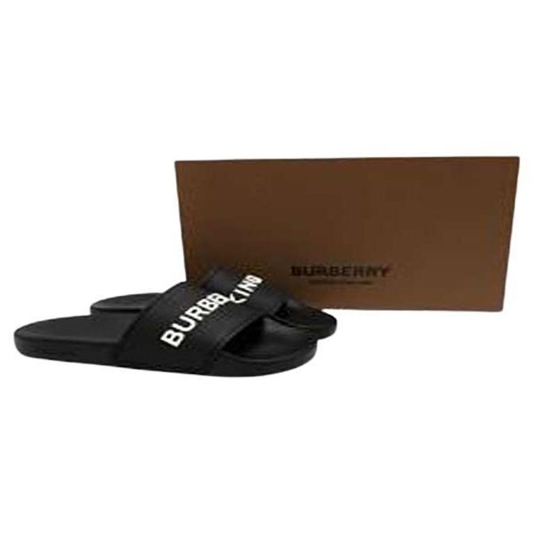 Burberry Furley Logo-Embossed Rubber Sliders For Sale at 1stDibs