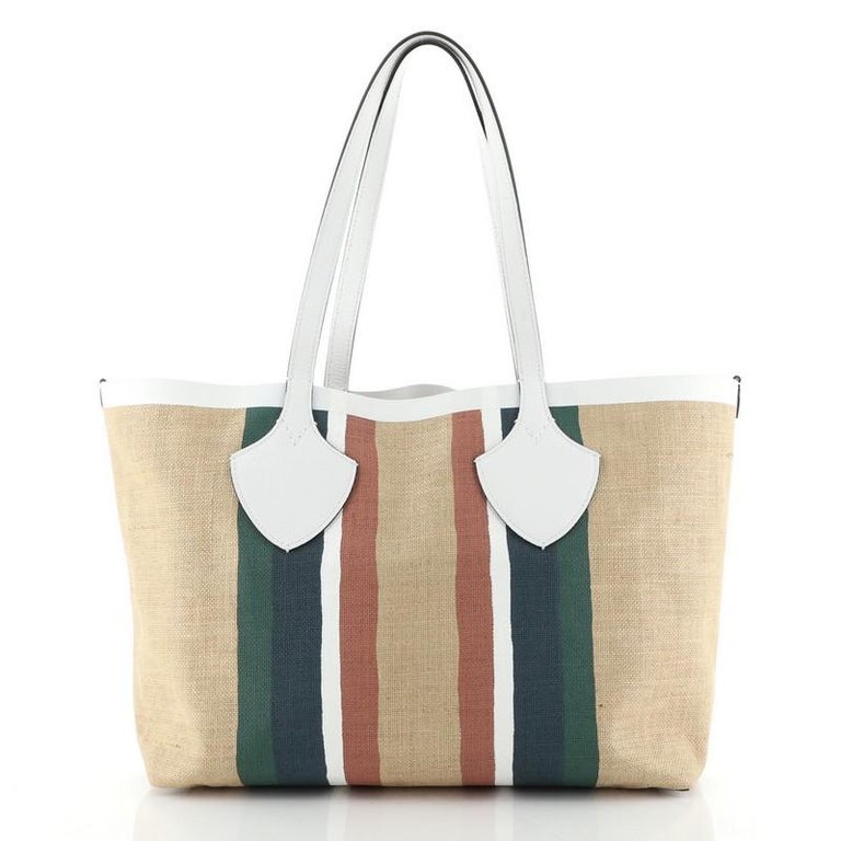 Burberry Giant Tote Striped Raffia Medium at 1stDibs