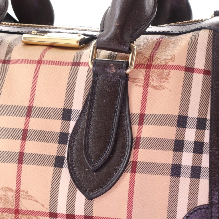 Burberry Gladstone Convertible Satchel Haymarket Coated Canvas Small at ...
