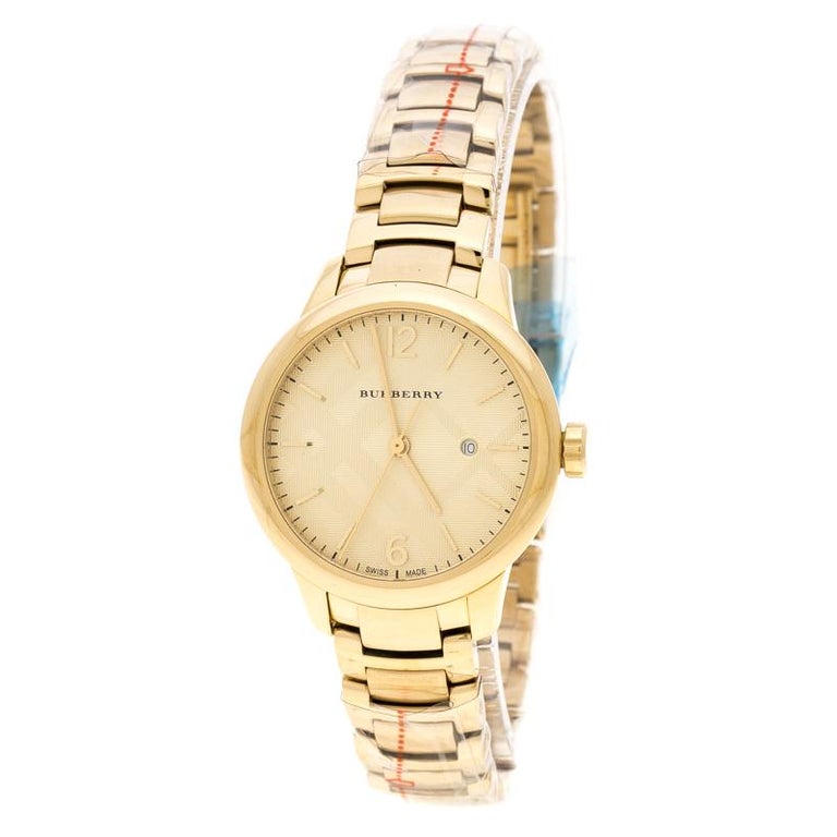 Burberry Gold Plated Stainless Steel Classic BU10109 Women's Wristwatch ...