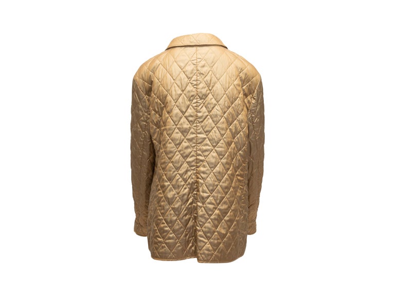 Burberry Gold Quilted Jacket For Sale at 1stDibs