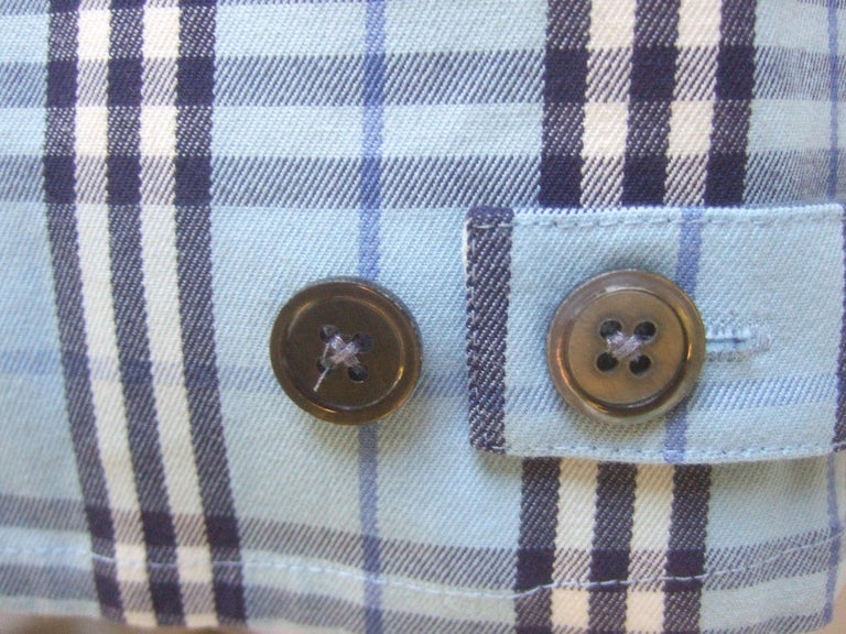 Burberry Golf Blue Nova Plaid Zippered Women's Cotton Sports Jacket ...