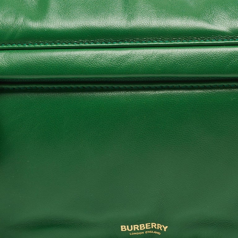 Burberry Green Leather Small Olympia Handbag For Sale at 1stDibs