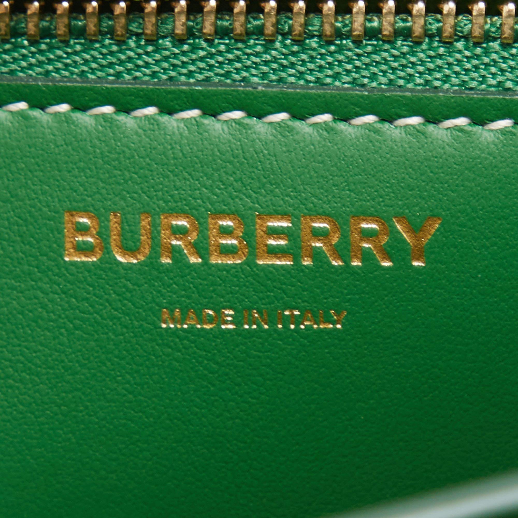 Burberry Green Leather Small TB Shoulder Bag For Sale at 1stDibs