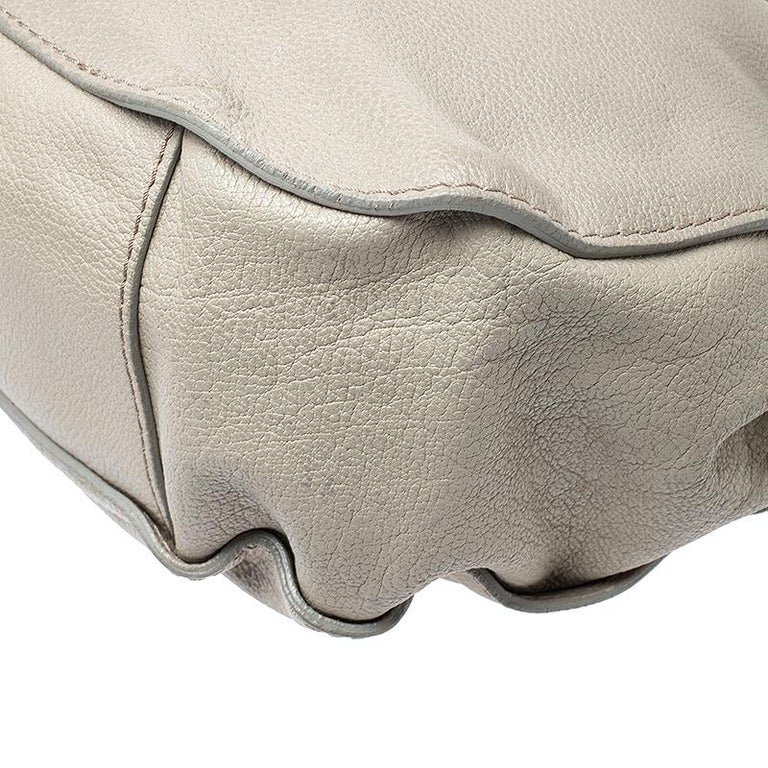 Burberry Grey Leather Lambeth Hobo For Sale at 1stDibs