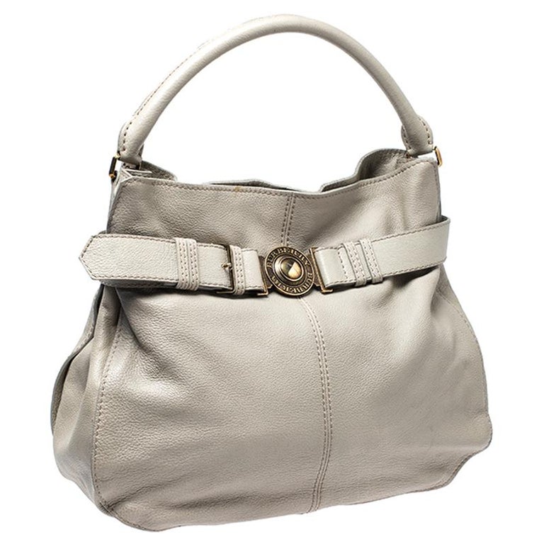 Burberry Grey Leather Lambeth Hobo For Sale at 1stDibs