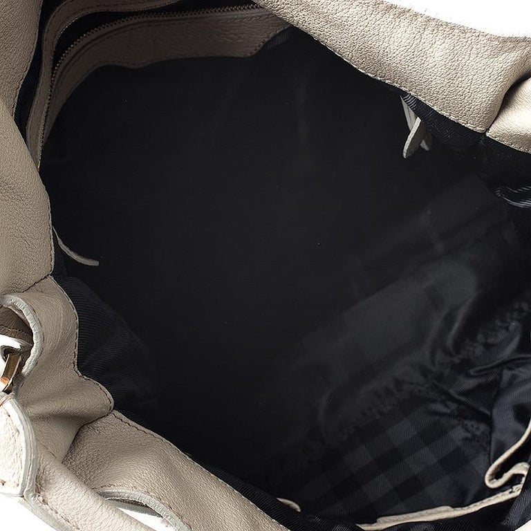 Burberry Grey Leather Lambeth Hobo For Sale at 1stDibs