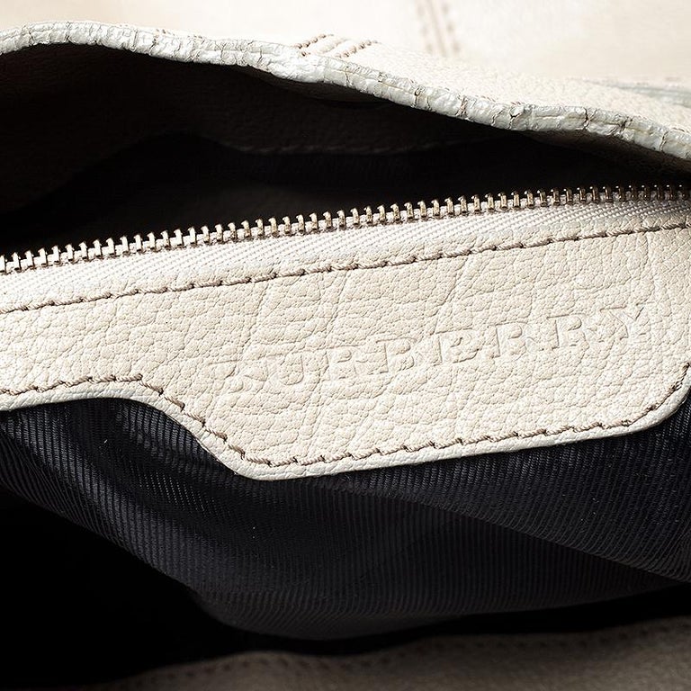 Burberry Grey Leather Lambeth Hobo For Sale at 1stDibs