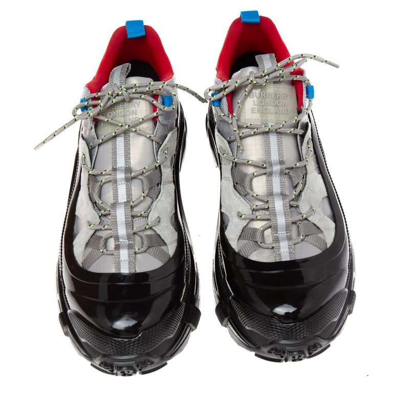 Burberry Grey Suede And Rubber Arthur Sneakers Size 44.5 For Sale at ...