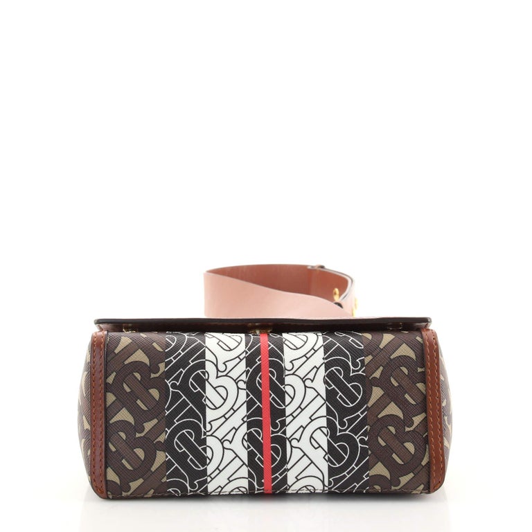 Burberry Hackberry Shoulder Bag Monogram E-Canvas Small For Sale at 1stDibs