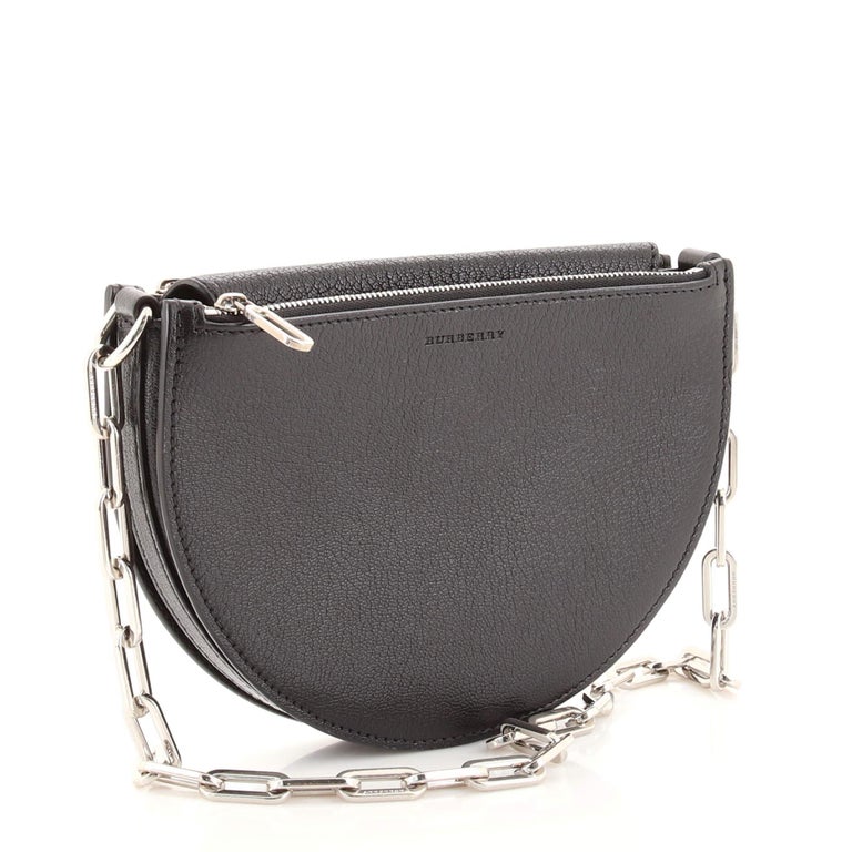 Burberry Half Moon Chain Bag Leather Small For Sale at 1stDibs