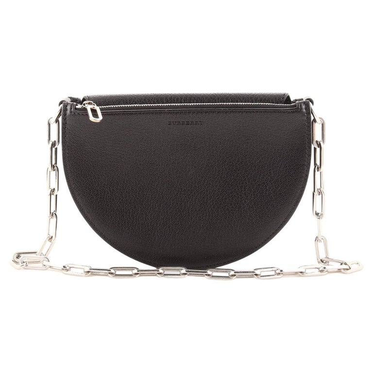Burberry Half Moon Chain Bag Leather Small For Sale at 1stDibs