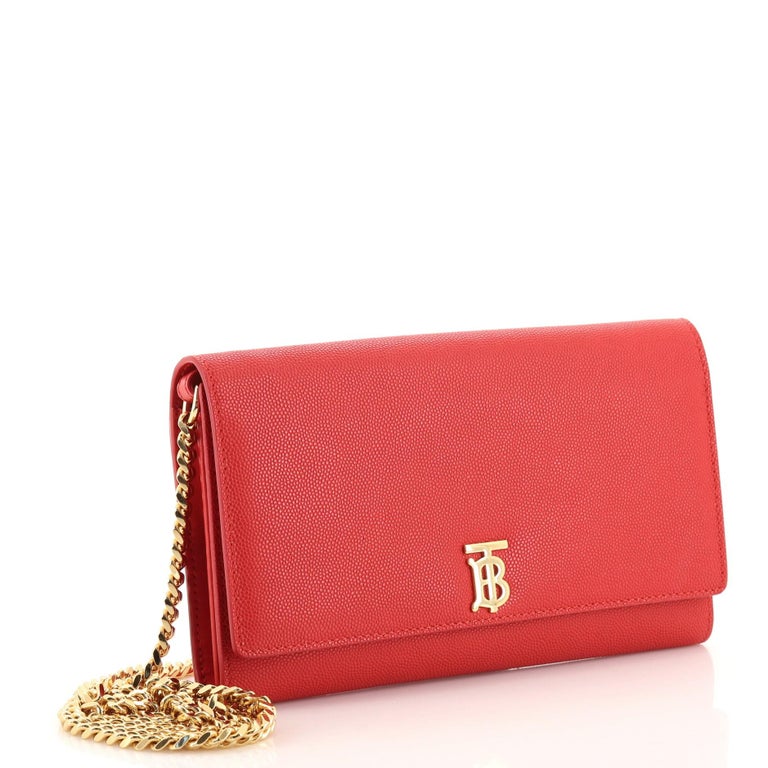 Burberry Hannah Wallet on Chain Leather at 1stDibs