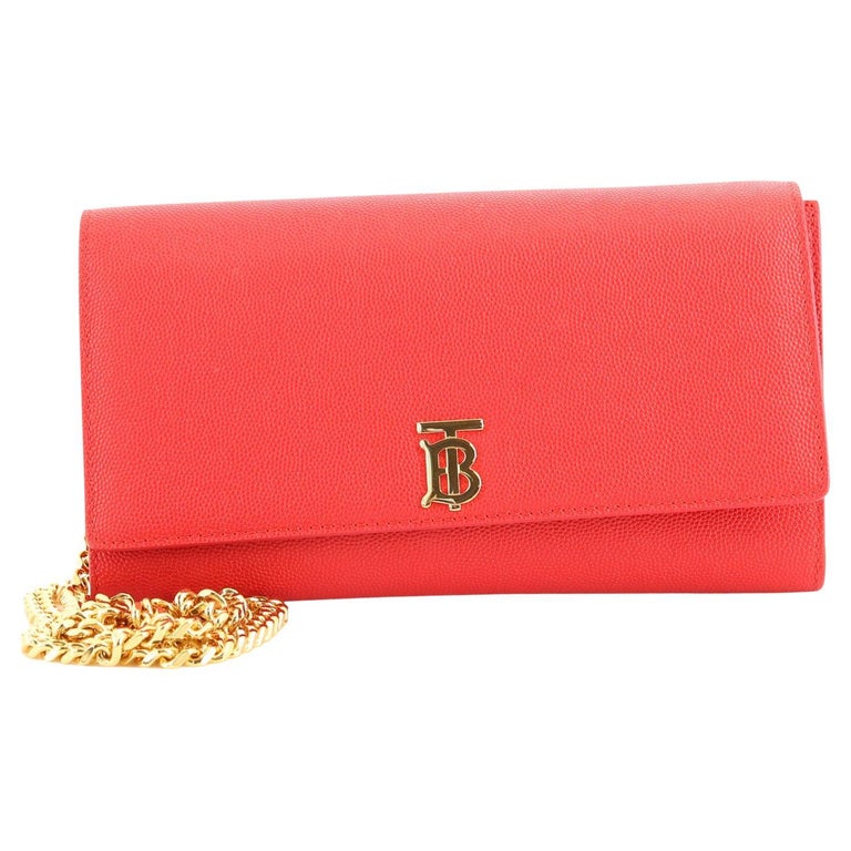 Burberry Hannah Wallet on Chain Leather For Sale at 1stDibs