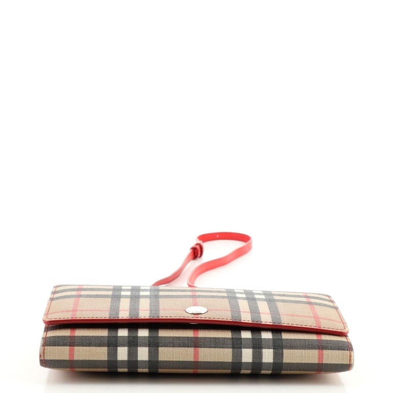 Burberry Hannah Wallet on Strap Vintage Check Canvas For Sale at 1stDibs