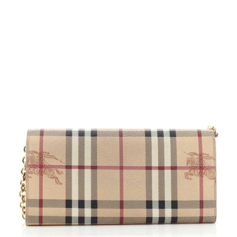 Burberry Henley Wallet on Chain Haymarket Coated Canvas at 1stDibs