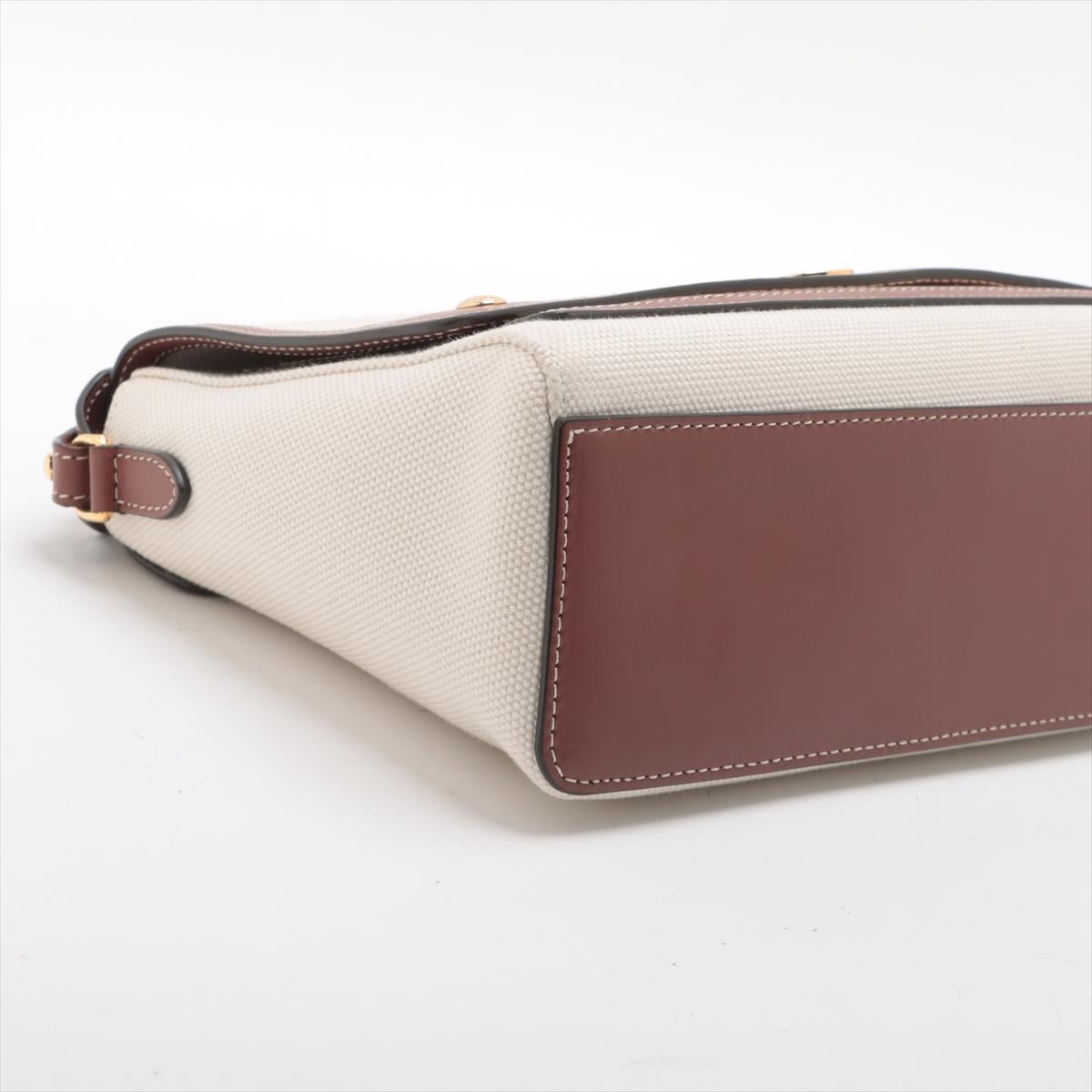 Burberry Horseferry Canvas Leather Shoulder Bag Beige×Brown For Sale at ...