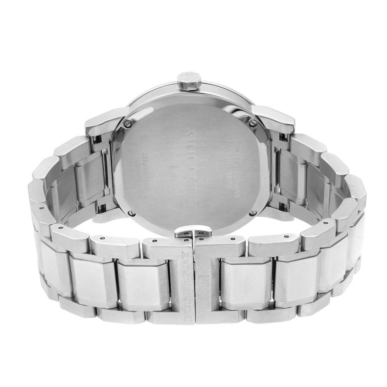 Burberry Large Check Stainless Steel Black Dial Quartz Men's Watch ...