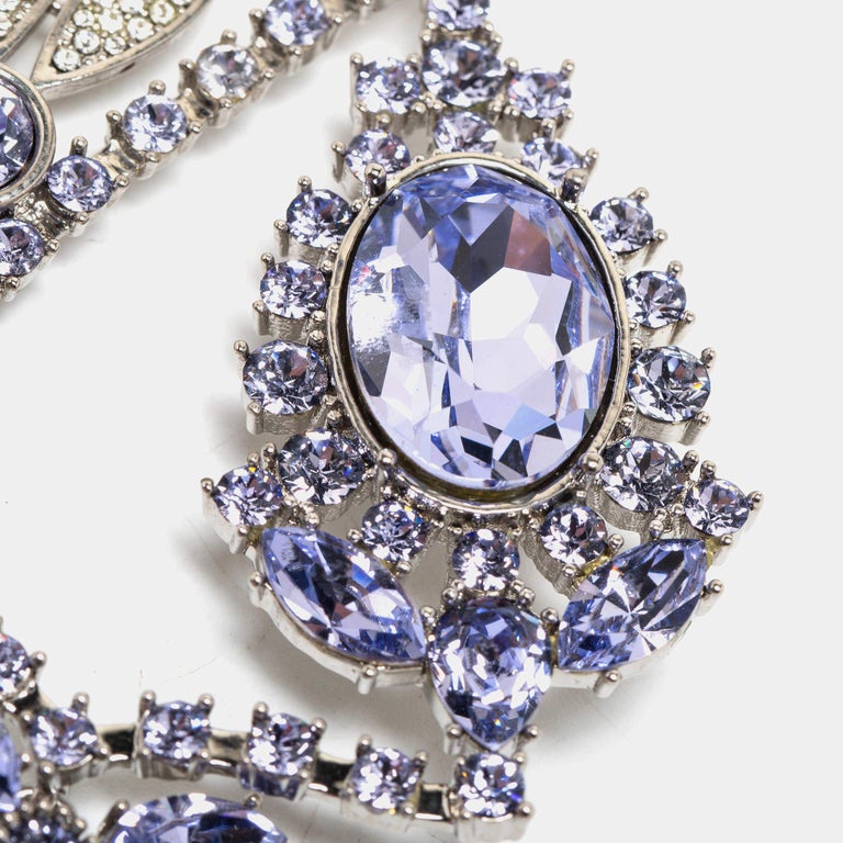 Burberry Lavender Crystal Daisy Drop Single Clip-On Earring For Sale at ...