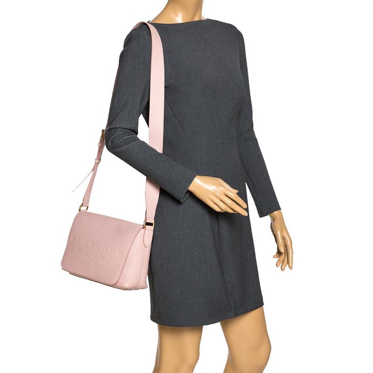 Burberry Light Pink Leather Small Burleigh Shoulder Bag at 1stDibs