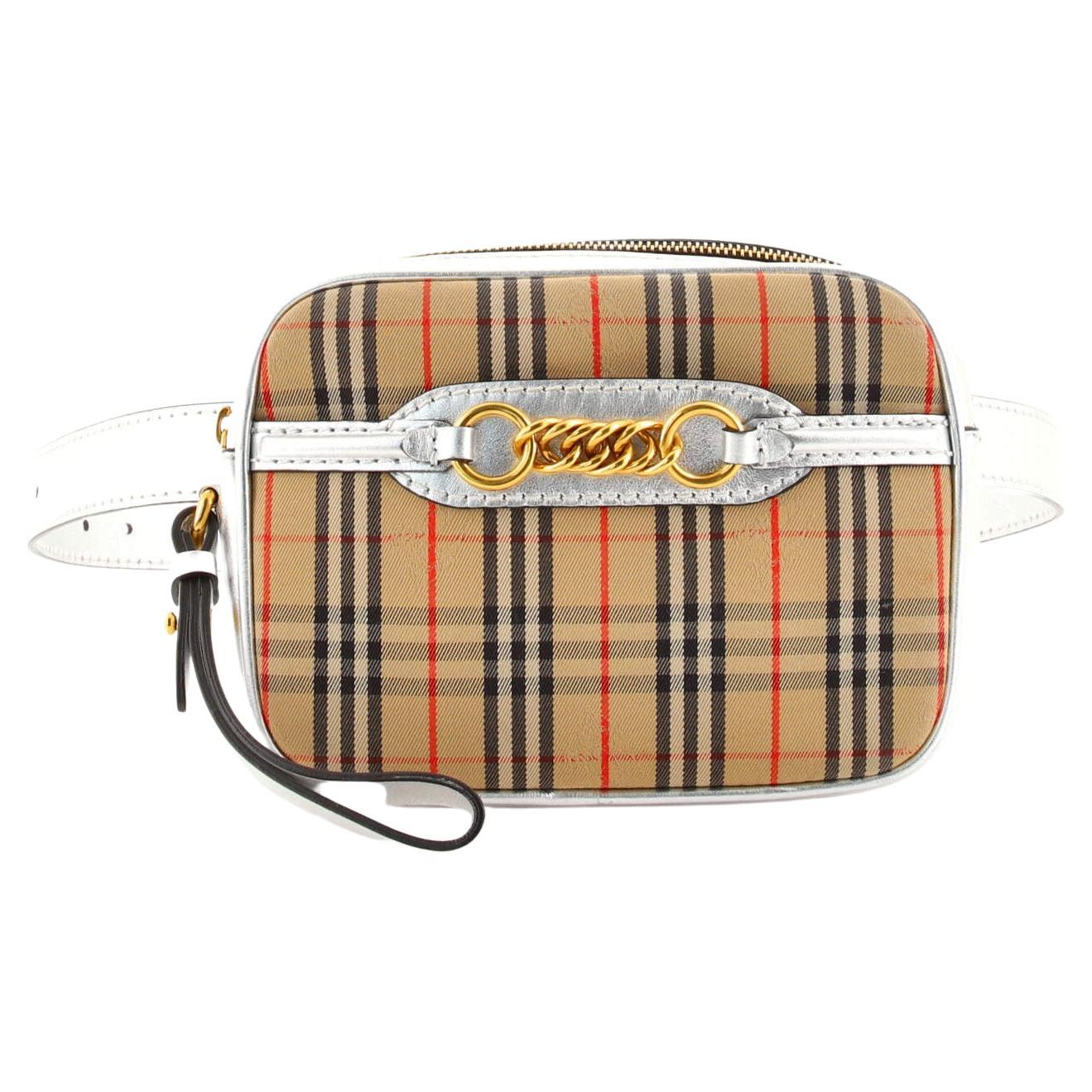 Burberry Brown Leather TB Mini Belt Bag at 1stDibs