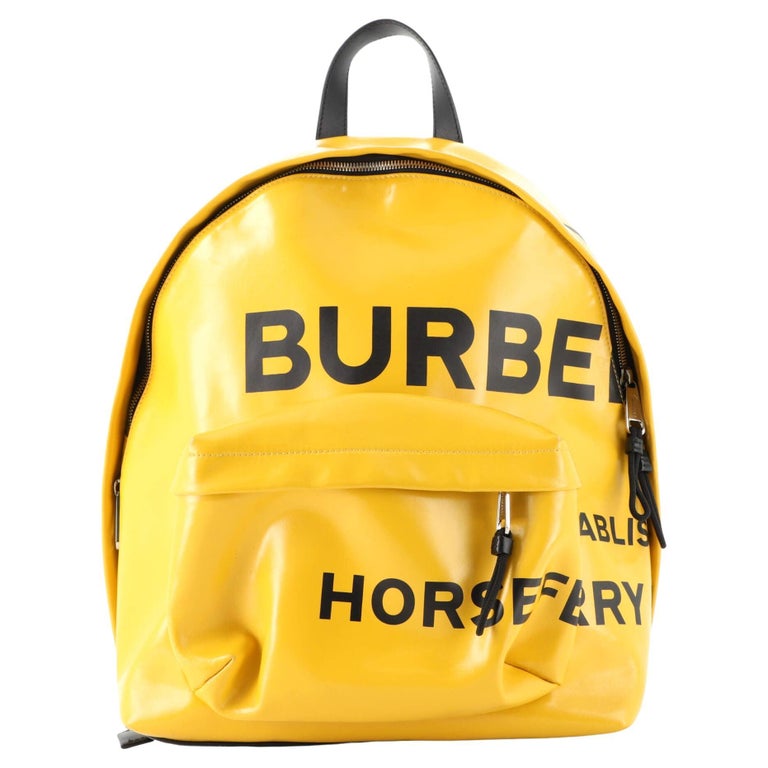 Burberry Logo Backpack Printed Coated Canvas Large For Sale at 1stDibs