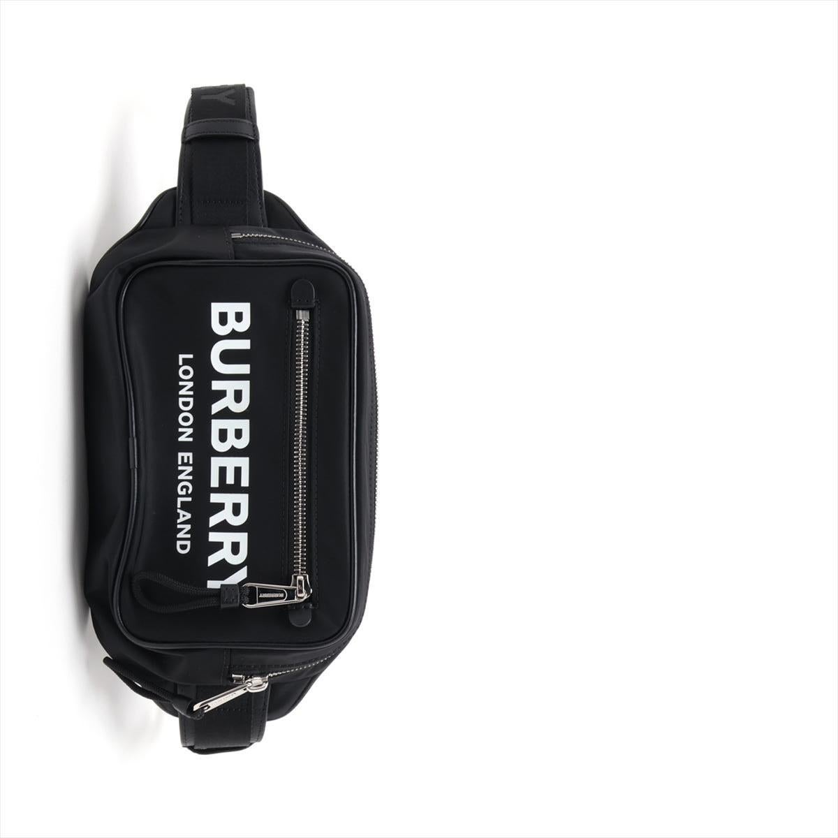 Burberry Logo Print Nylon Bumbag Black For Sale at 1stDibs