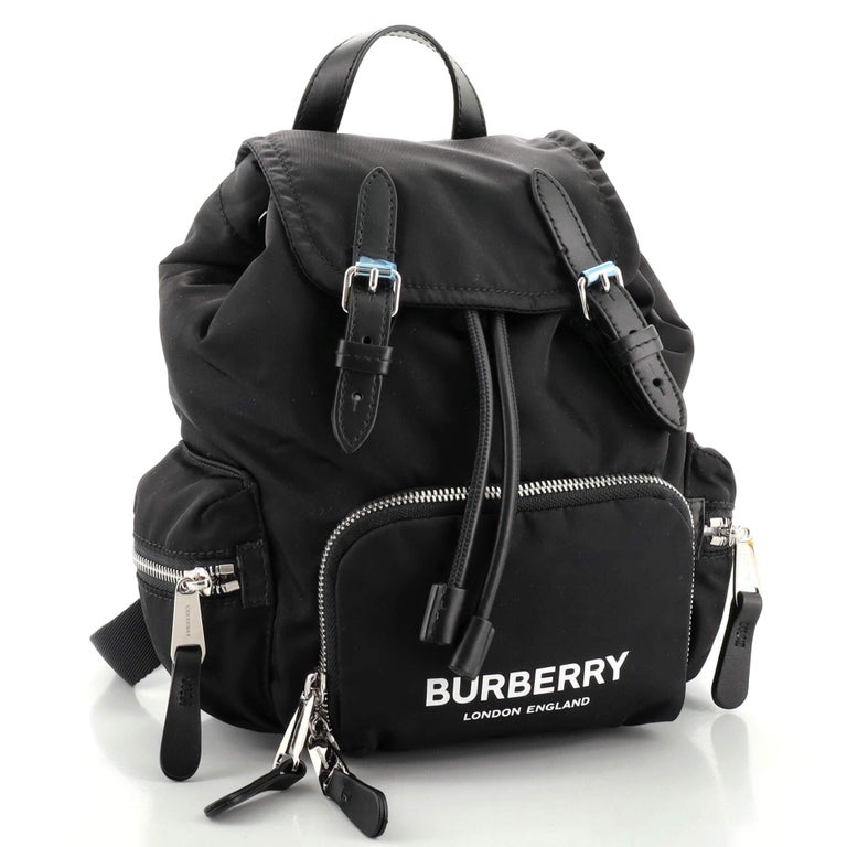 Burberry Logo Rucksack Backpack Nylon with Leather Small For Sale at ...