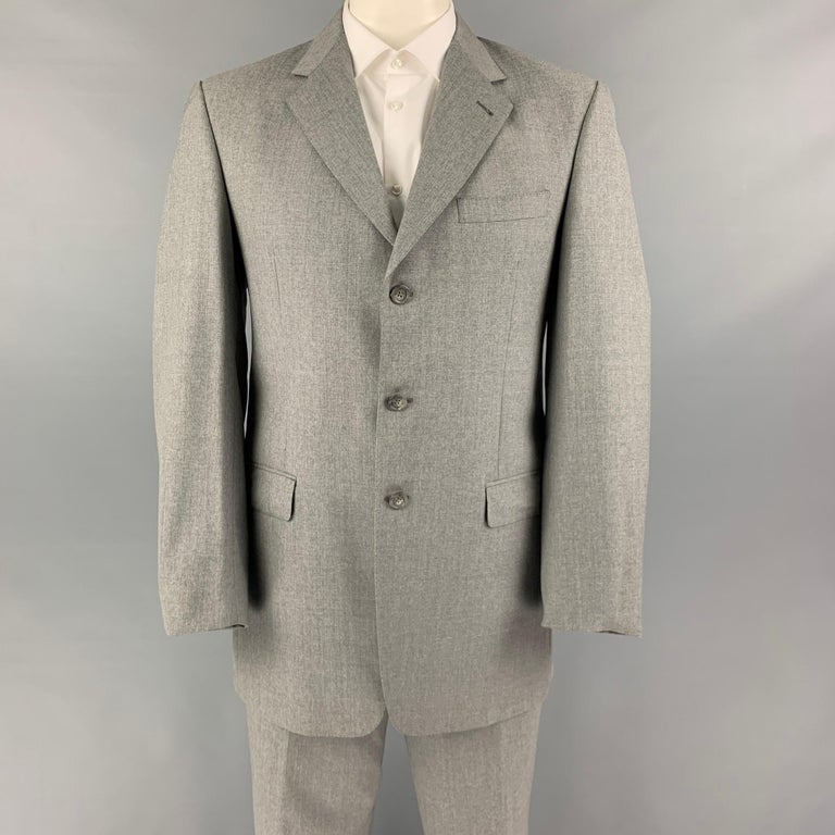 BURBERRY LONDON Size 42 Long Gray Wool Notch Lapel Suit For Sale at 1stDibs
