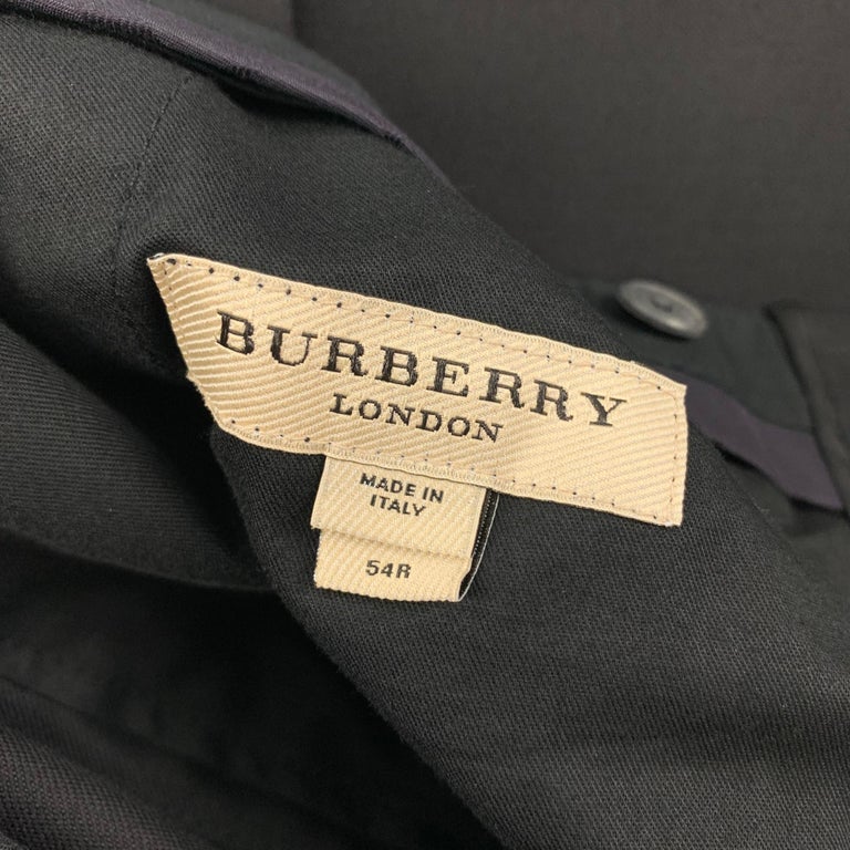 BURBERRY LONDON Size 44 Black Wool Mohair Notch Lapel Tuxedo Suit For ...