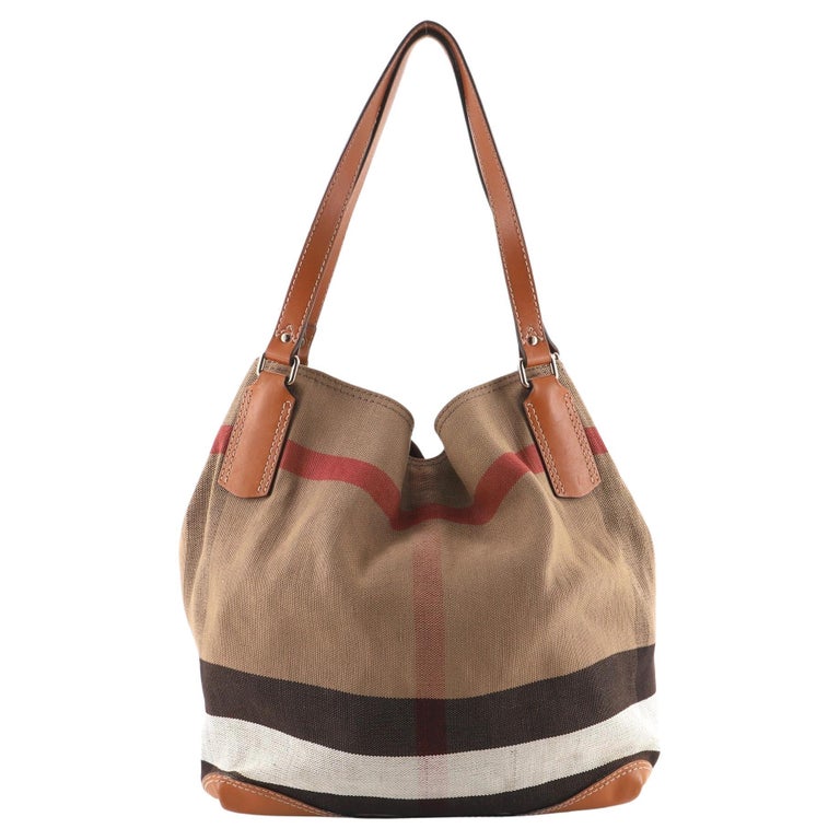 Burberry Maidstone Tote House Check Canvas Medium For Sale at 1stDibs