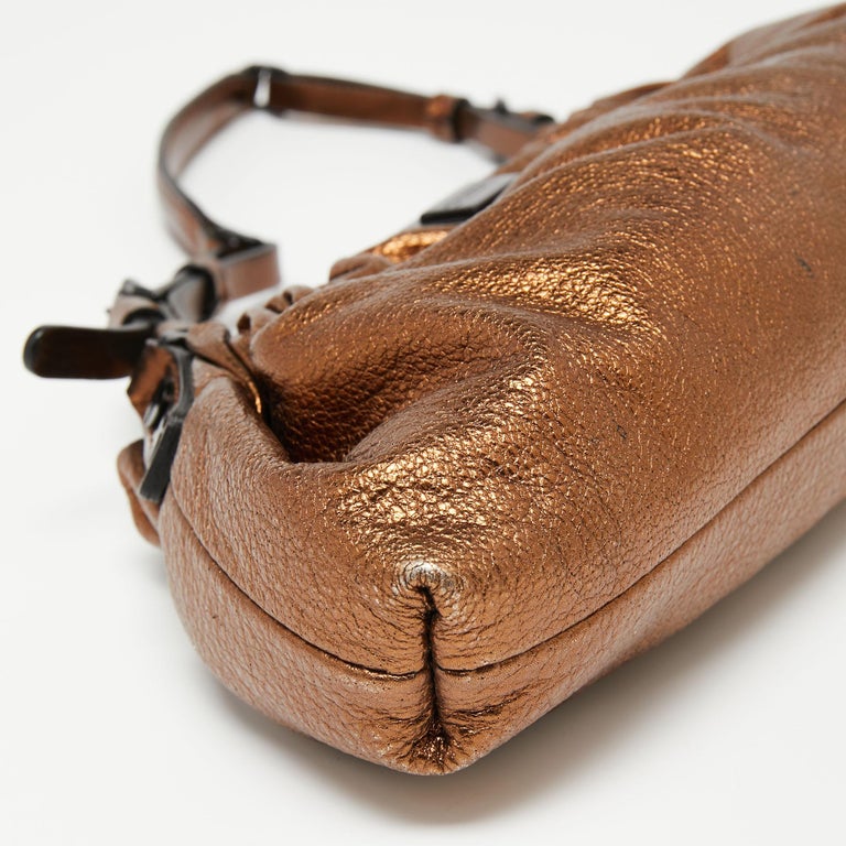 Burberry Metallic Bronze Leather Shoulder Bag at 1stDibs