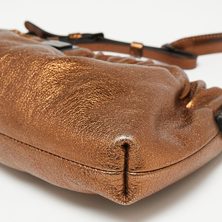 Burberry Metallic Bronze Leather Shoulder Bag at 1stDibs