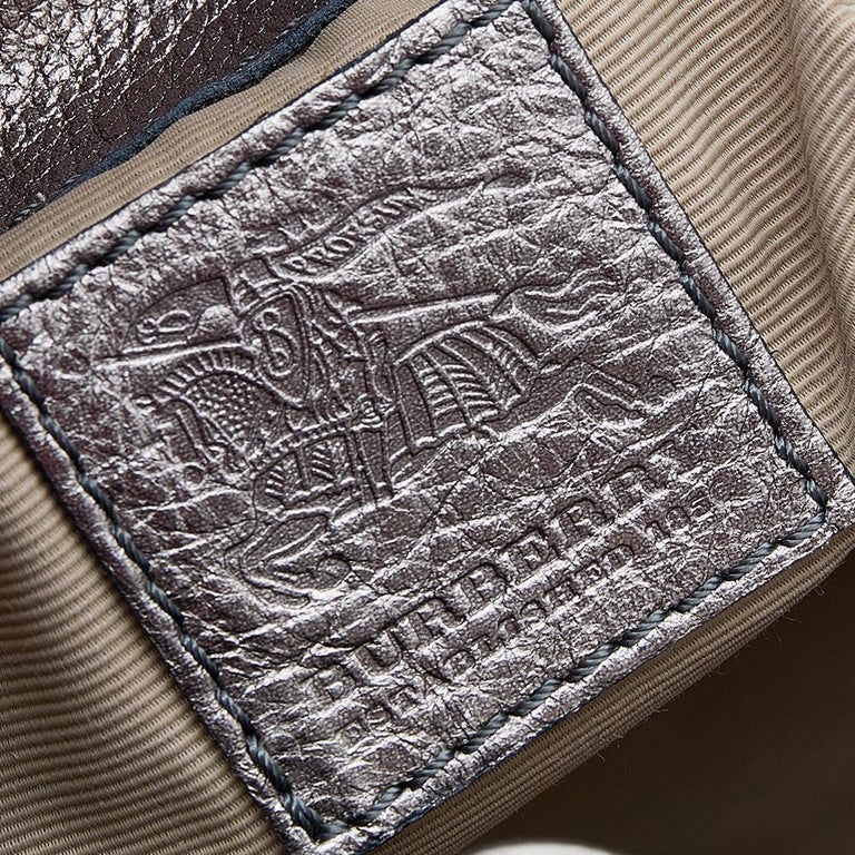 Burberry Metallic Nova Check Coated Canvas And Patent Leather Small ...